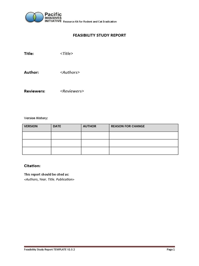 Feasibility Study Report TEMPLATE | PDF | Feasibility Study | Invasive ...