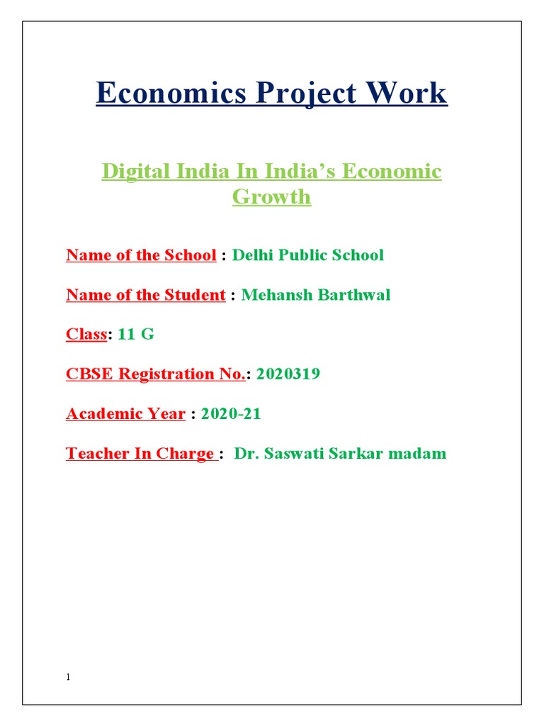 Economics Project Work | PDF | Cloud Computing | Internet