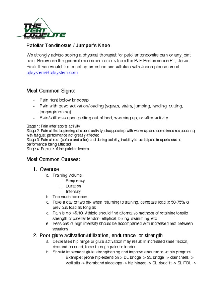 Patellar Tendinosus - The Vert Code-Elite | Download Free PDF | Knee ...