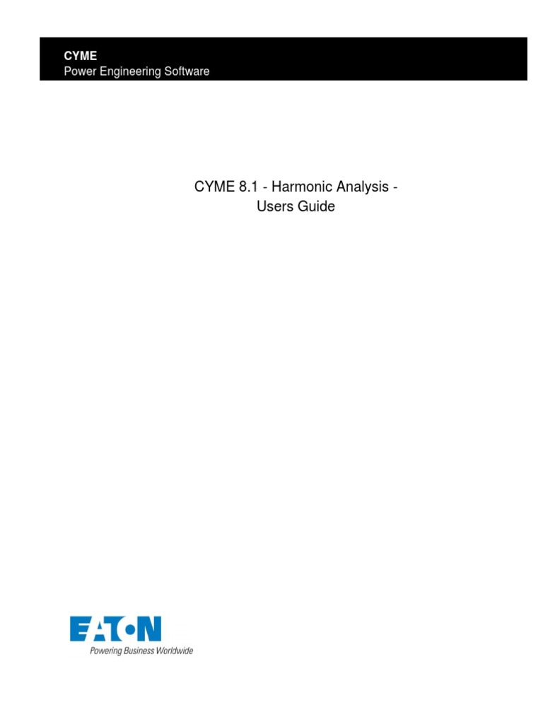 CYME 8.1 - Harmonic Analysis - Users Guide: Power Engineering Software ...