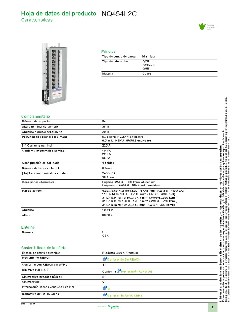 Ficha Técnica - NQ454L2C | PDF | Química | Ciencias fisicas