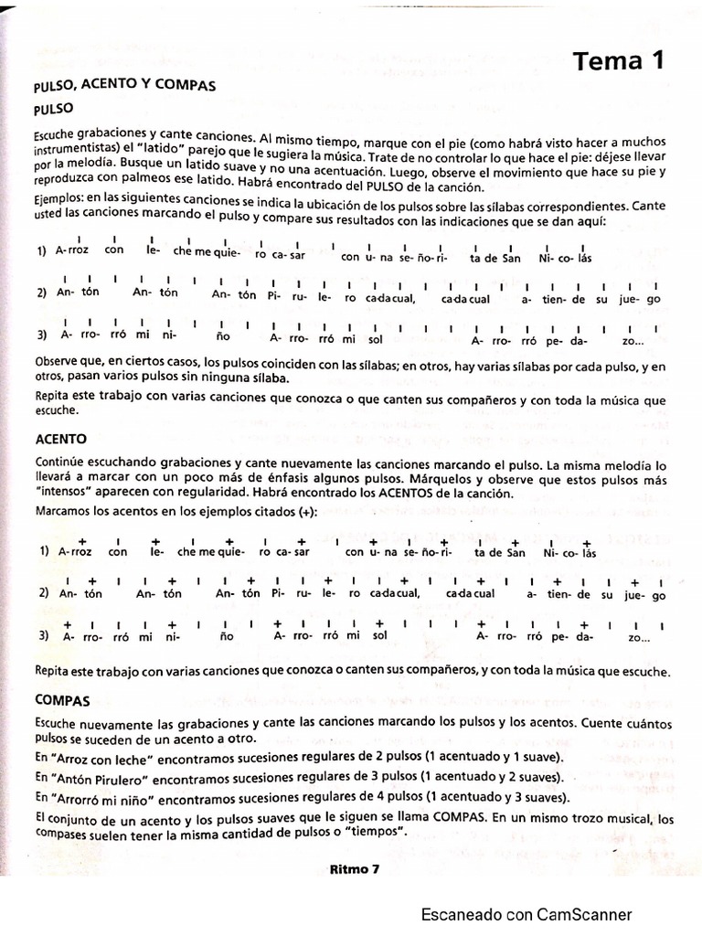 Leer Escribir Musica Aguilar Ritmo 1 | PDF