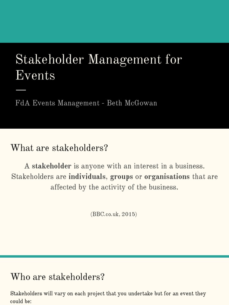 Managing Event Stakeholders | PDF | Stakeholder (Corporate) | Volunteering