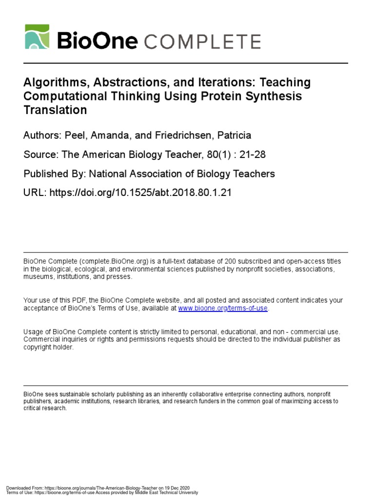 Algorithms Abstractions and Iterations Teaching Computational Thinking ...