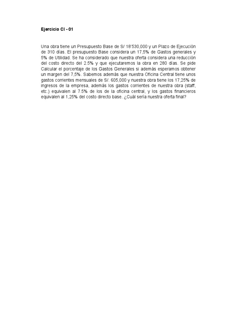 Ejercicio CI #01 | PDF