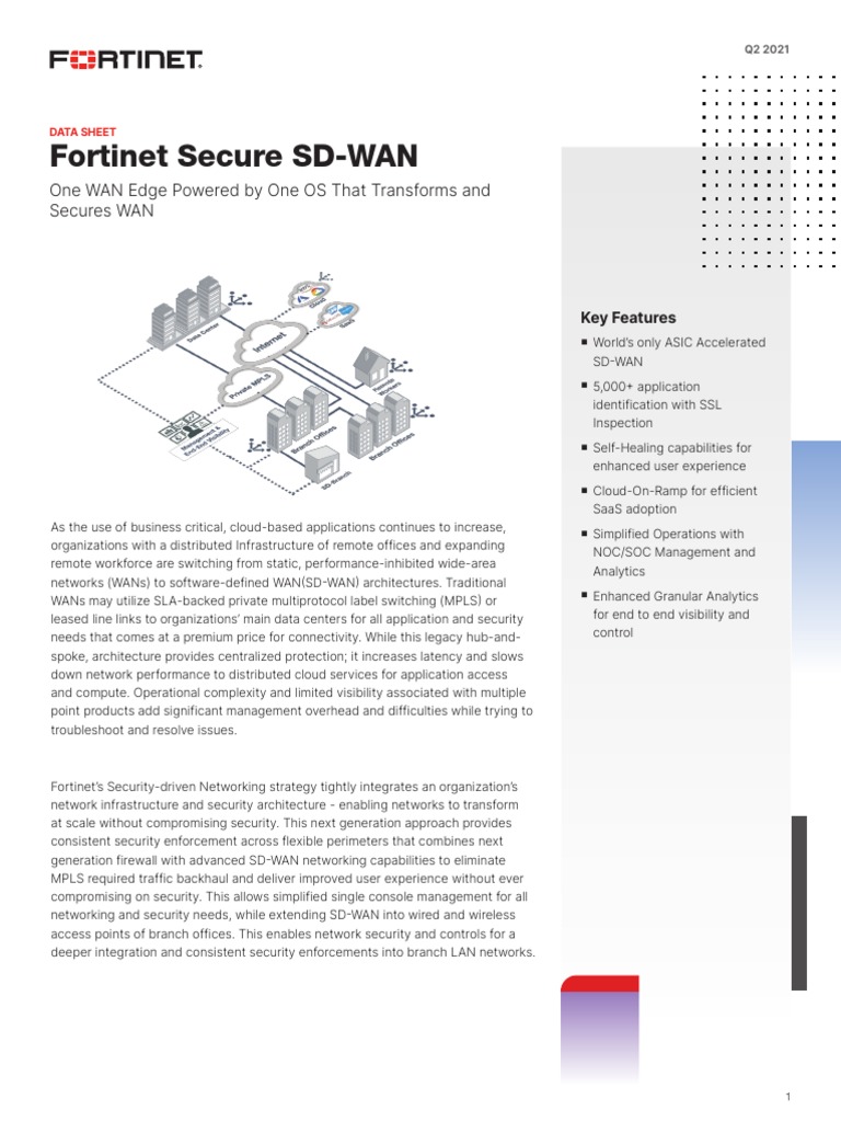 Fortinet Secure Sdwan | PDF | Cloud Computing | Computer Network