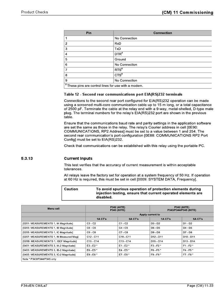 Diagrama Conector DB9 Micom P343 | PDF