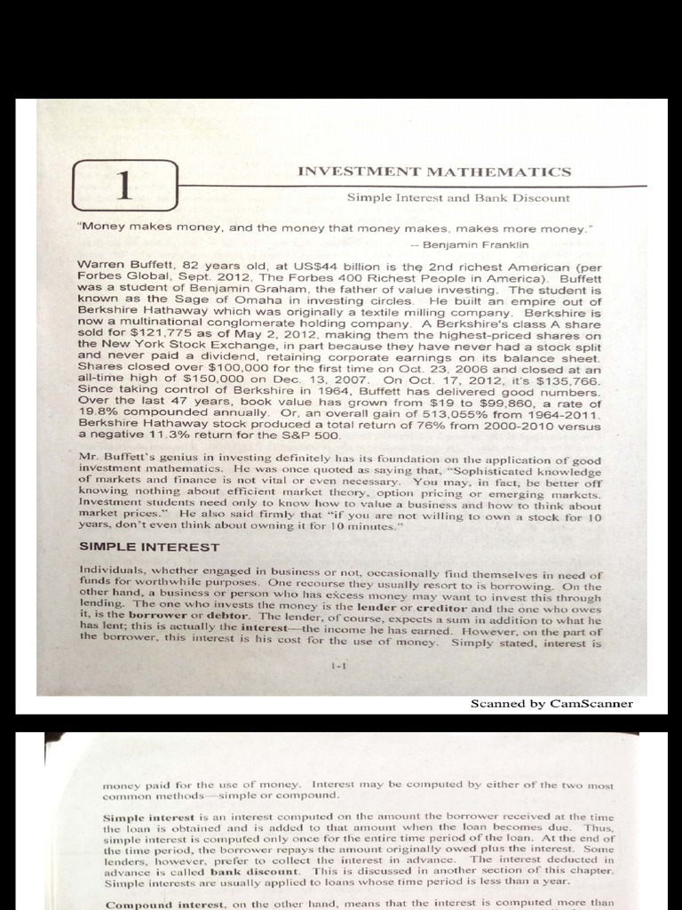 Investment Mathematics Ballada PDF | PDF