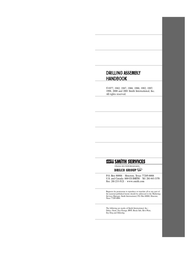 DRILCO Handbook 2001 | PDF | Casing (Borehole) | Drilling Rig