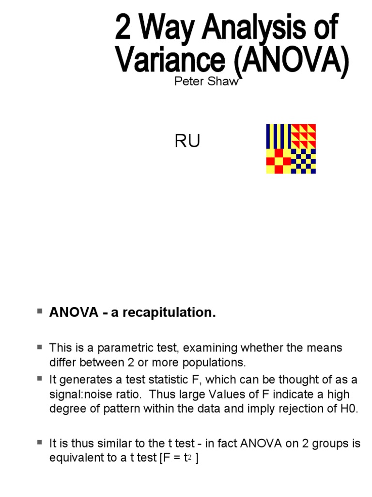 2-Way ANOVA Explained: Methods & Models | PDF | Analysis Of Variance ...