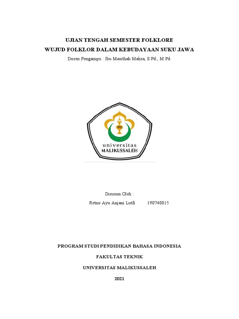 Ujian Tengah Semester Folklore - Retno Ayu Anjani Lutfi - 190740015 ...