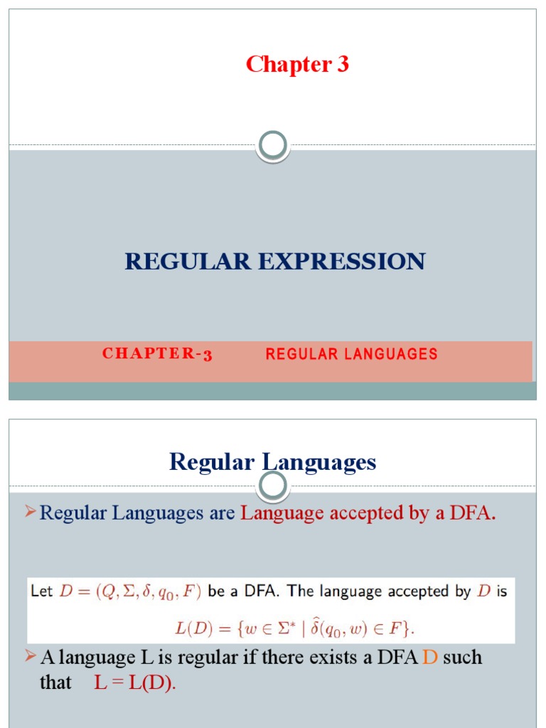 Chapter 3 REGULAR EXPRESSION | PDF | Formalism (Deductive) | Metalogic