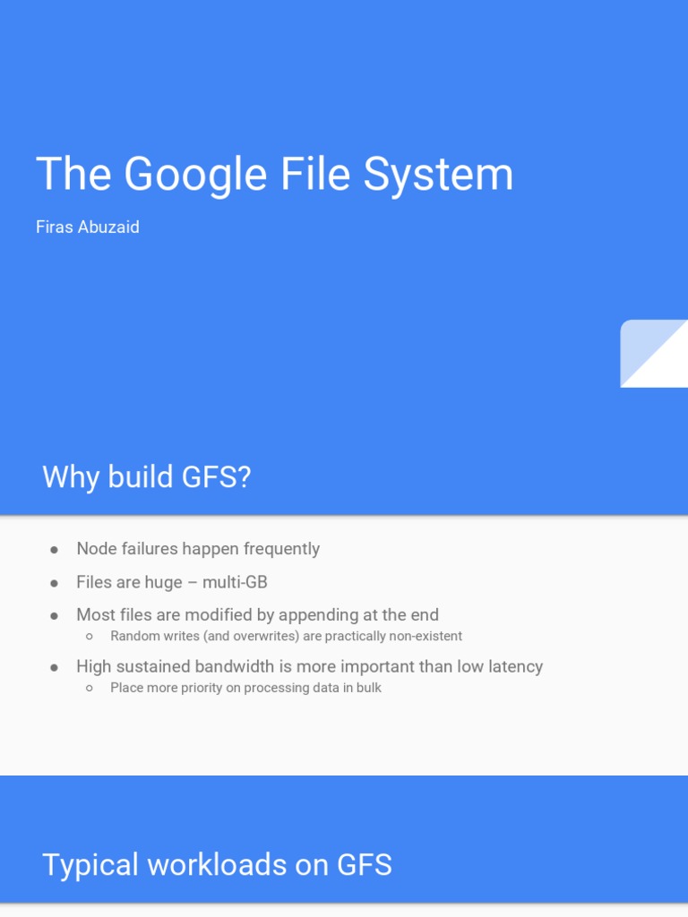The Google File System: Firas Abuzaid | PDF | File System | Computer File