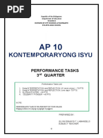 Grade 10 Performance Task Sa Araling Panlipunan 10 | PDF