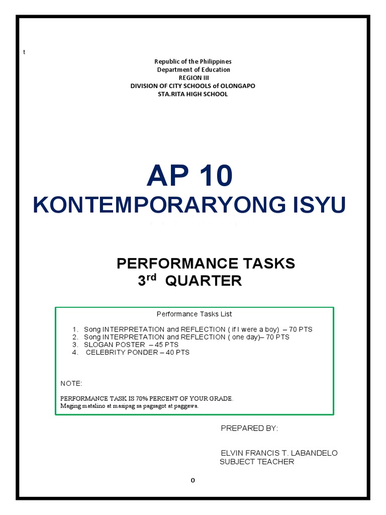 PT Activity Ap10 3rdQ | PDF