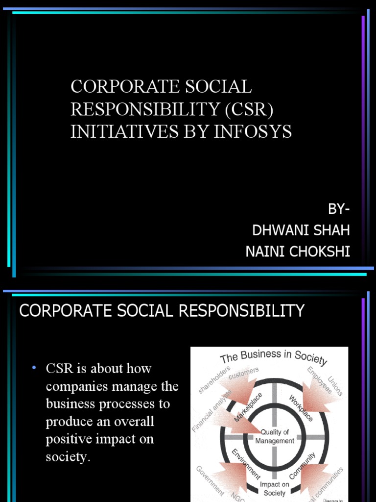 Corporate Social Responsibility (CSR) Initiatives by Infosys | PDF ...