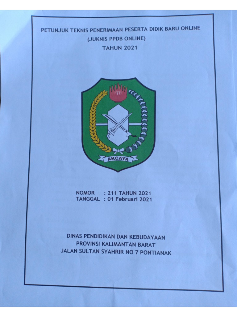 Juknis PPDB Sma-Smk 2021 Kalbar | PDF Juknis PPDB Sma-Smk 2021 Kalbar | PDF