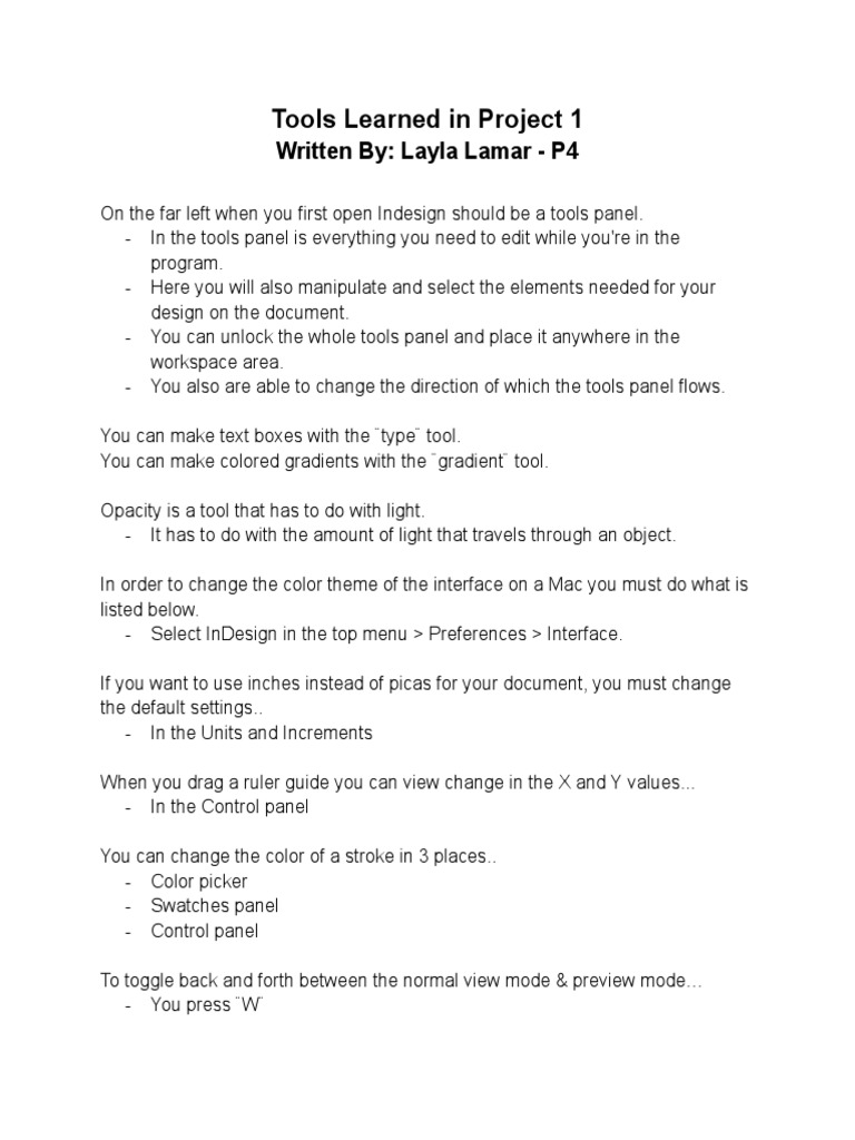 Project 1 Indesign Recap 1 | PDF | Human–Computer Interaction ...