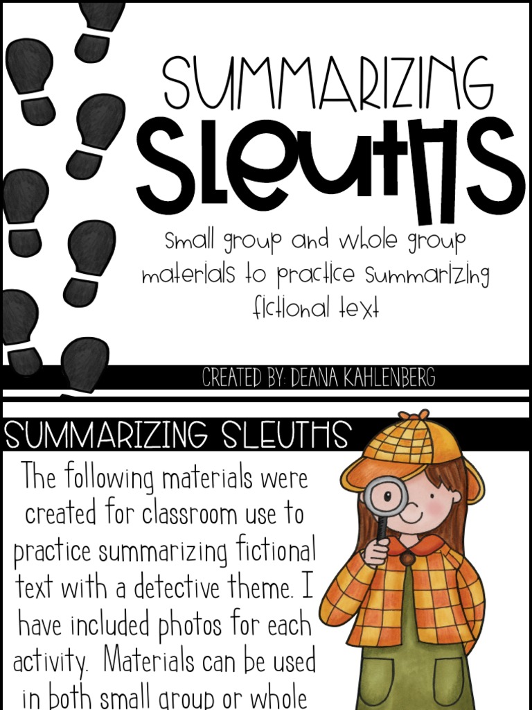 SummarizingSleuths 1 | PDF | Speech Language Pathology | Reading ...