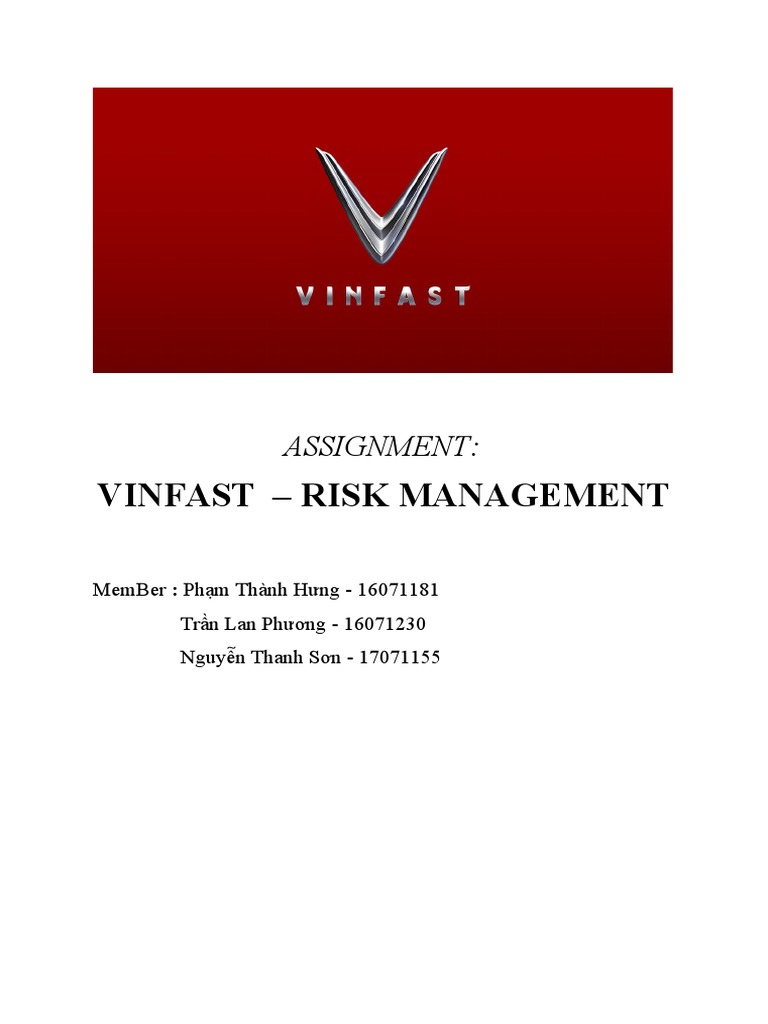 Assignment - Vinfast's Risk Management | PDF | Car | Brand