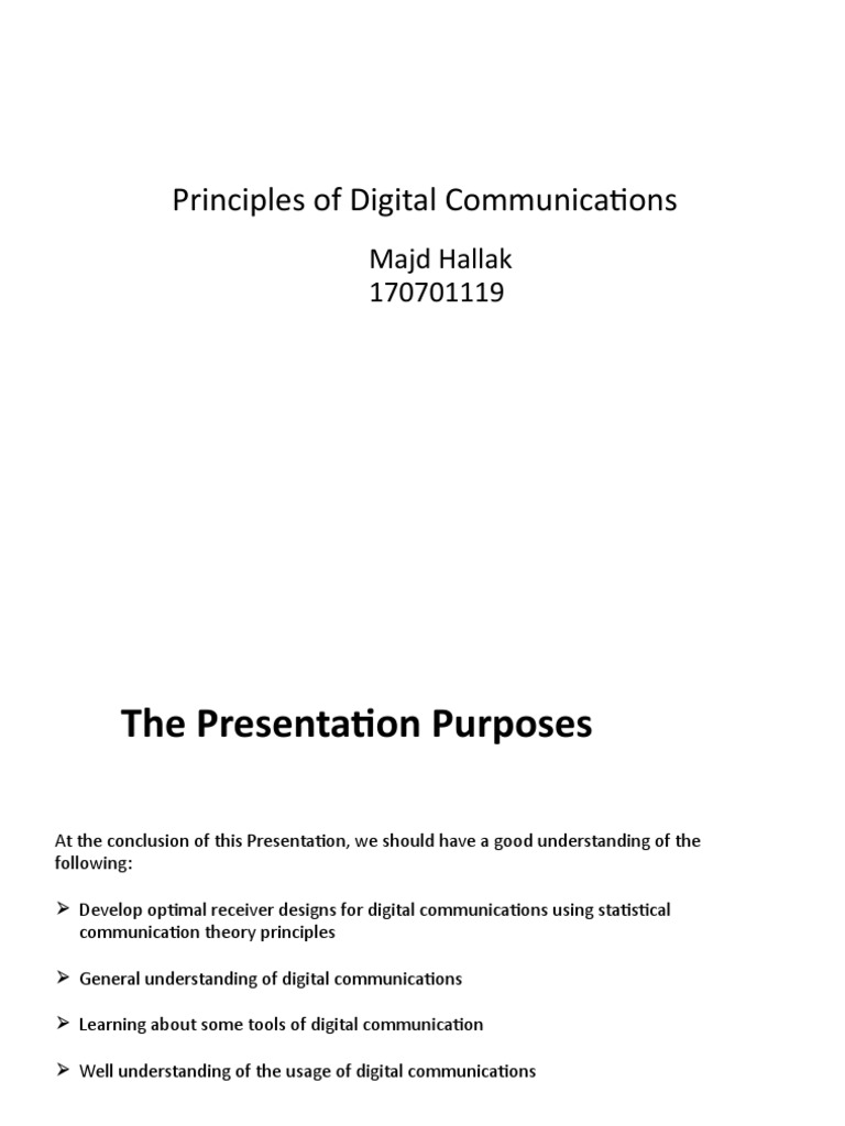Principles of Digital Communications: Majd Hallak 170701119 | PDF ...