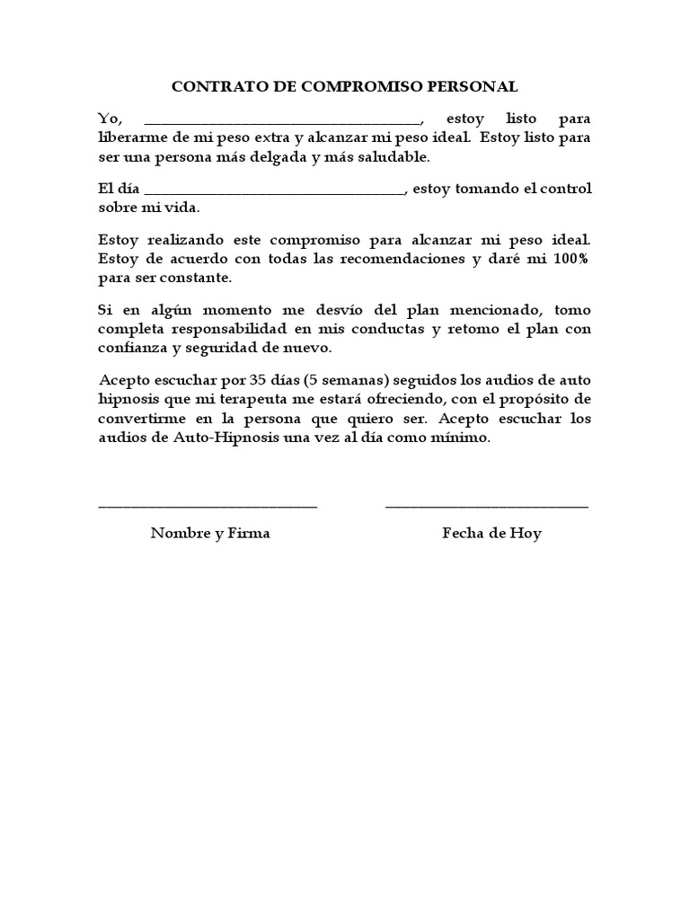 Contrato de Compromiso Personal | PDF