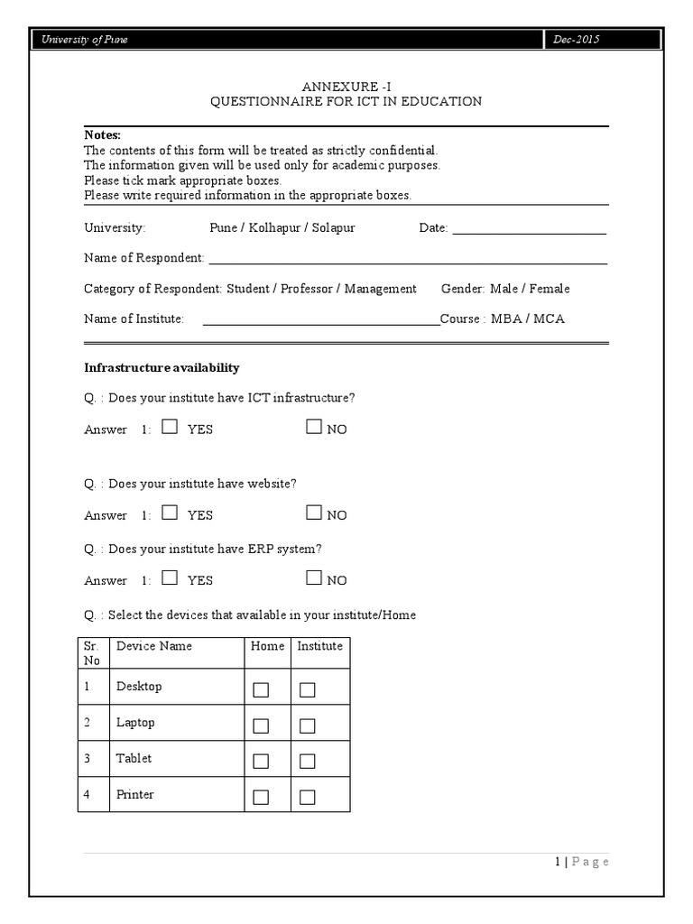 ICT ASD Questionnaire | PDF | Educational Technology | Internet