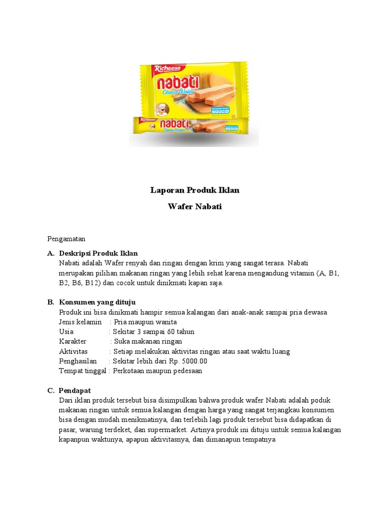 Iklan Wafer Nabati untuk Semua Kalangan | PDF