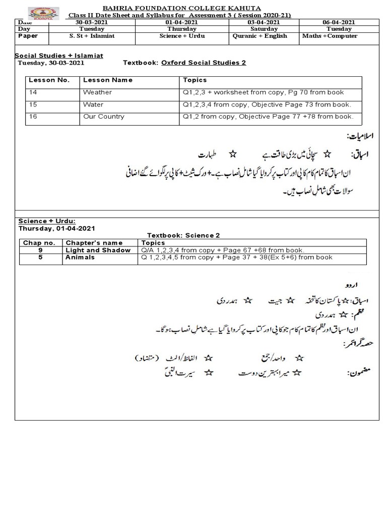Class 2 Assessment 3 Syllabus | PDF | Multiplication | Books