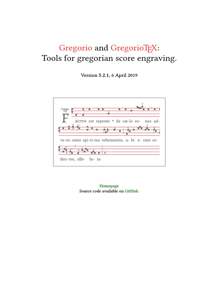 And: Tools For Gregorian Score Engraving.: Gregorio Gregoriotex | PDF ...