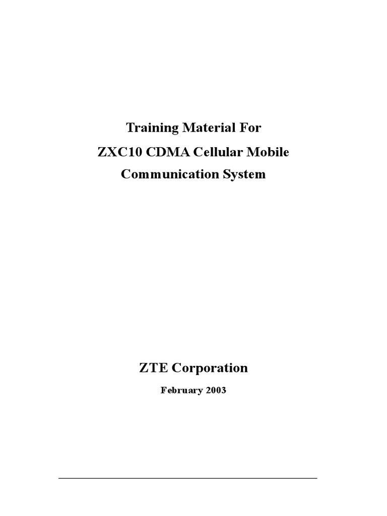 ZTE ZXC10 CDMA Training Guide | PDF | Channel Access Method | Cellular Network