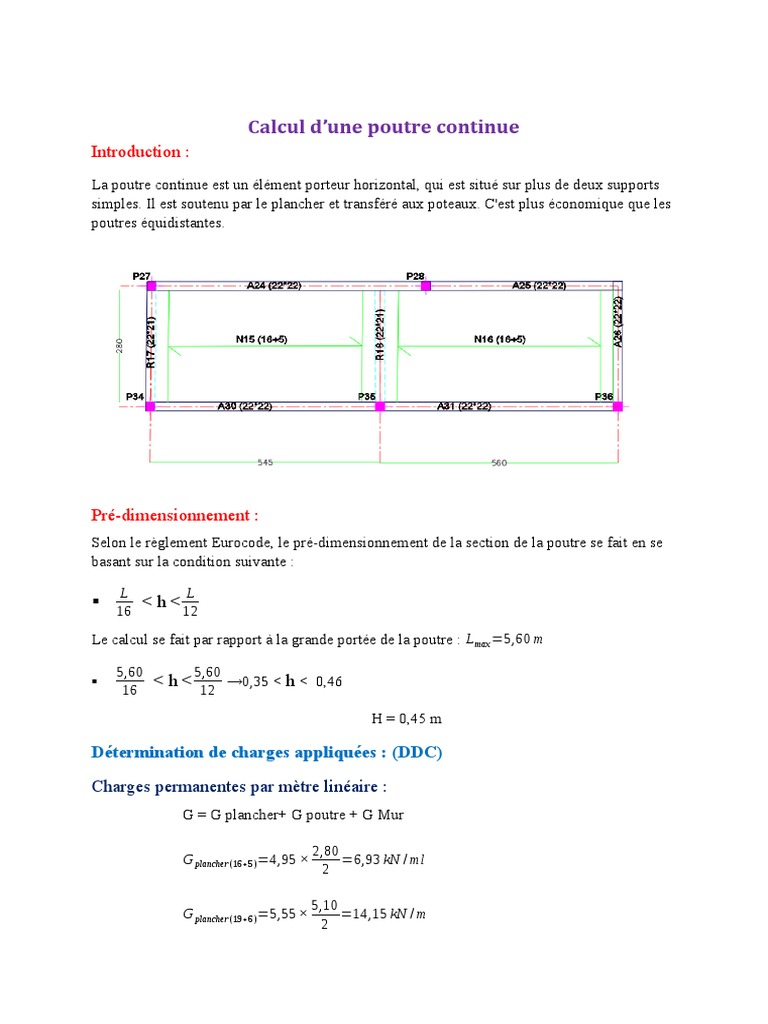Calcul de poutre continue | PDF | Éléments architecturaux | Mécanique ...