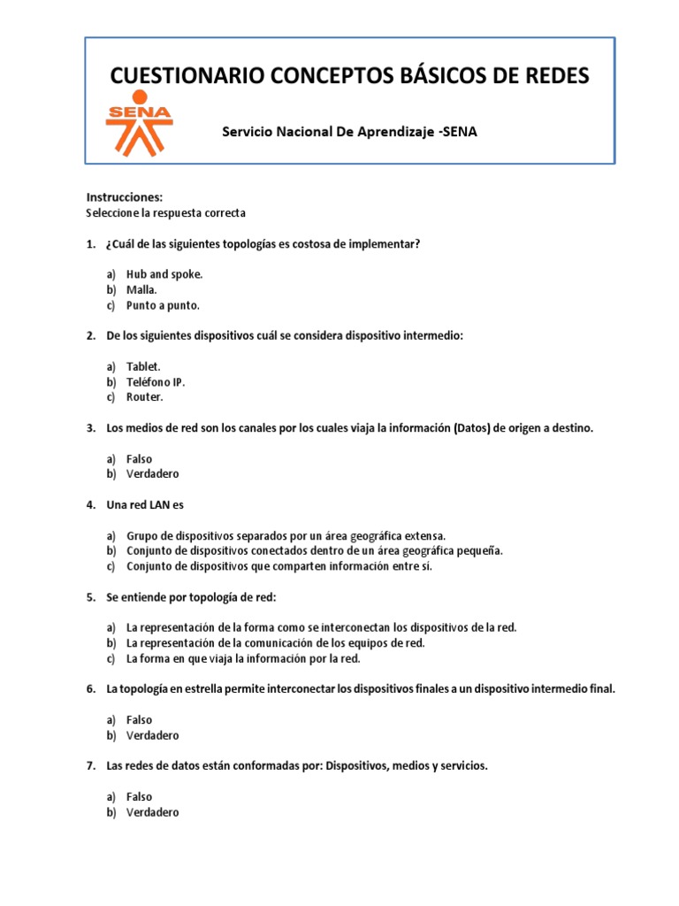 Actividad 1 Cuestionario Conceptos Básicos de Redes | PDF
