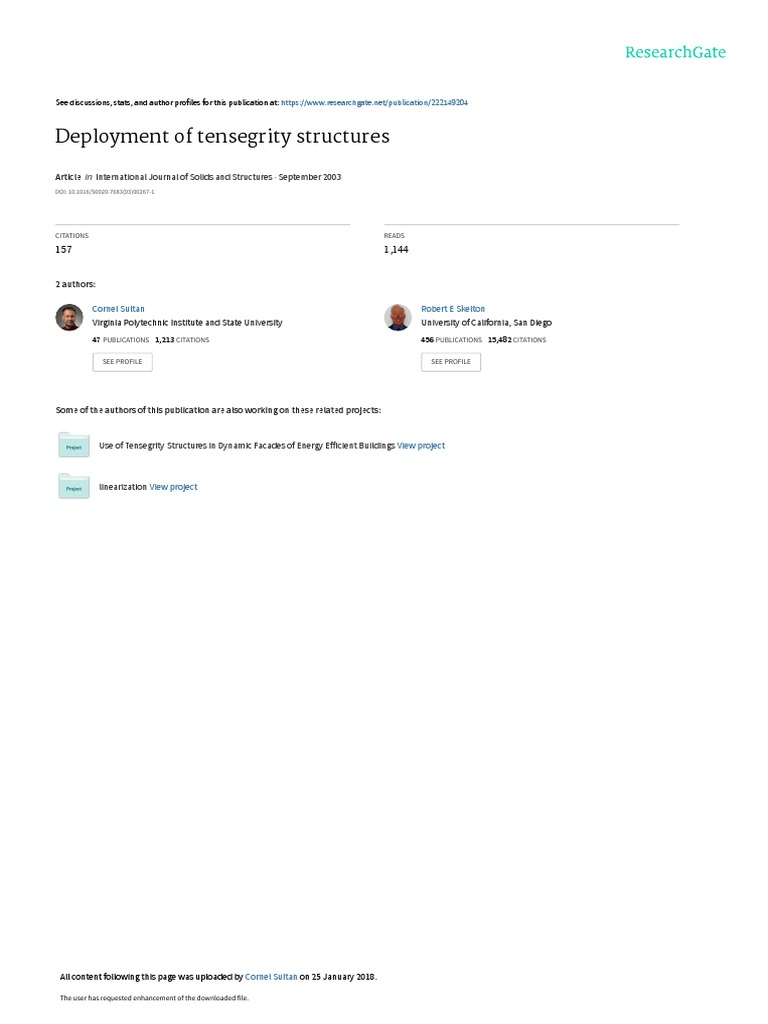 Deployment of Tensegrity Structures | PDF | Force | Mathematical Optimization
