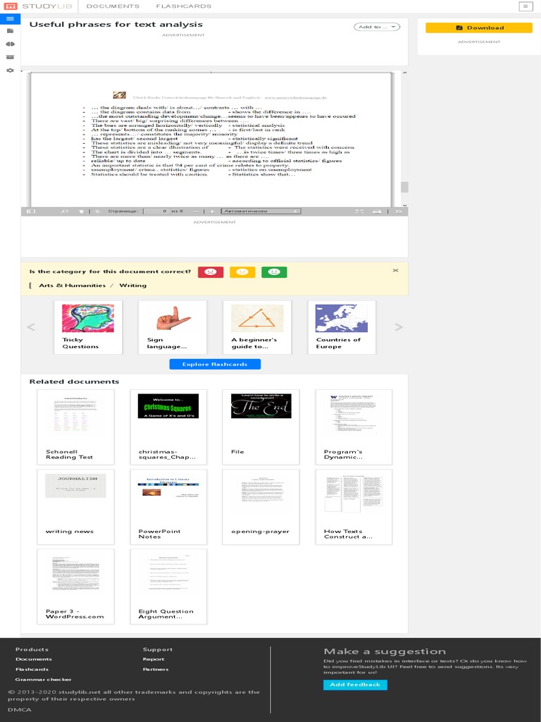 Useful Phrases For Text Analysis | PDF | Statistics | Science