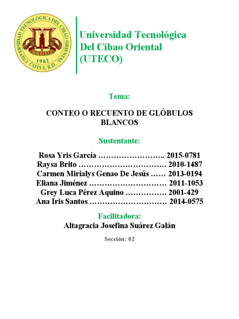 Conteo o Recuento de Glóbulos Blancos | PDF | Leucocito | Leucemia