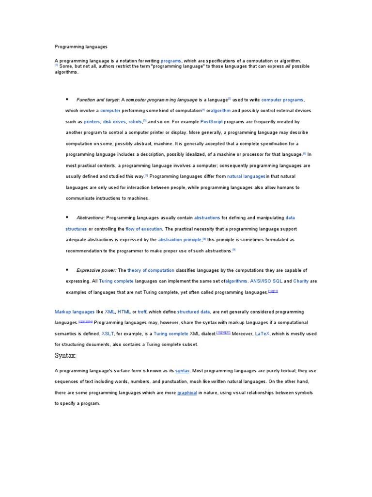 Programming Languages | PDF | Programming Language | Scientific Modeling