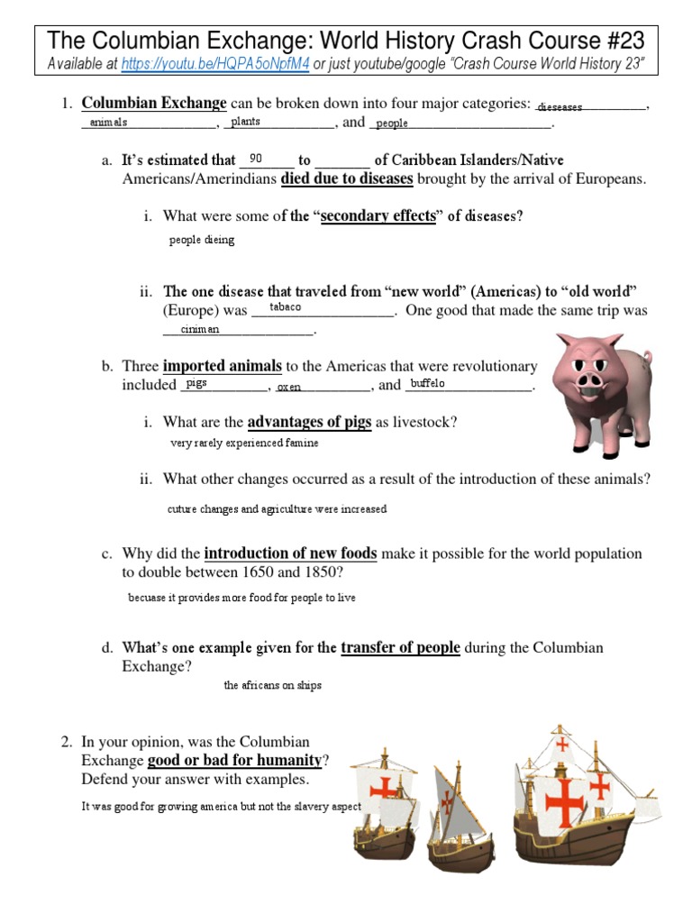 Kami Export - Crash Course World History 23 The Columbian Exchange | PDF