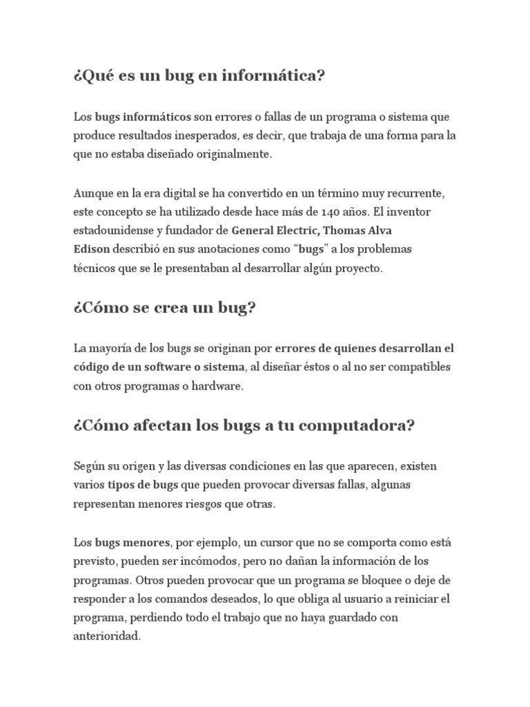 Bug en Informática | PDF