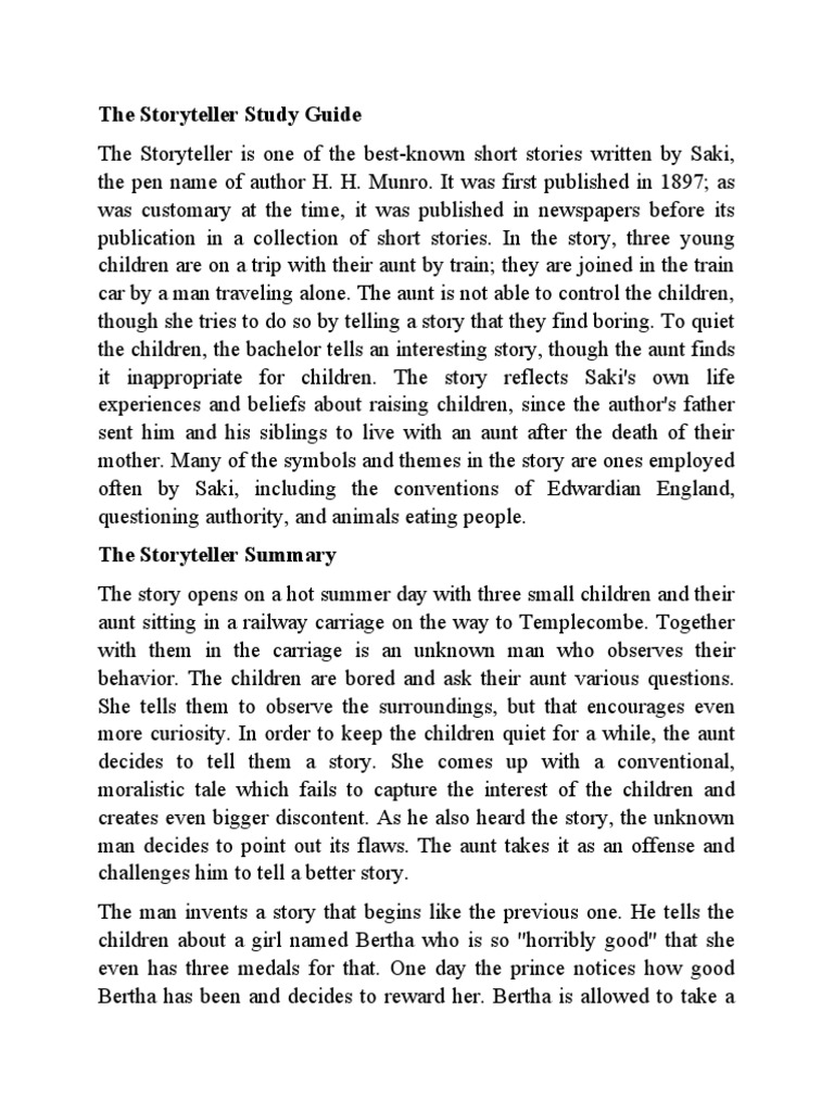 A Story Teller | PDF | Saki | Narration