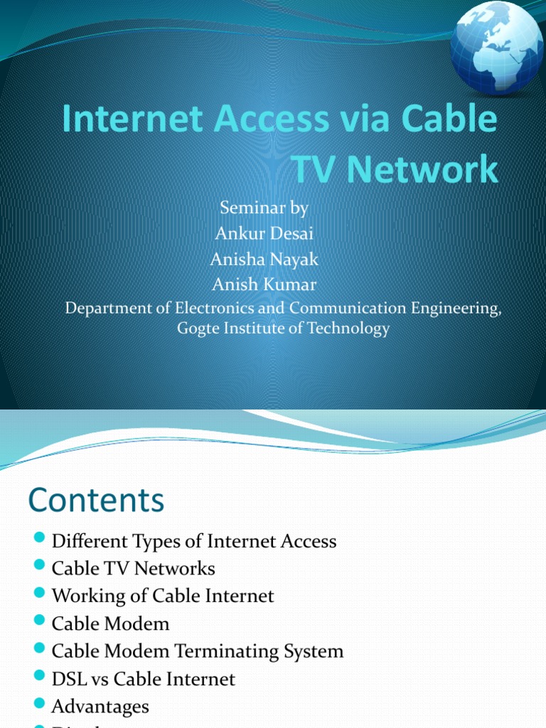 Internet Access Via Cable TV Network | PDF | Cable Television | Modem