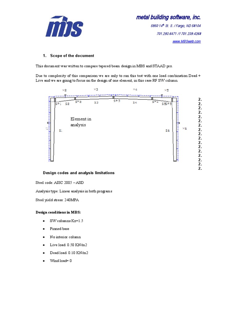 Metal Building Software, Inc.: Element in Analysis | PDF | Beam ...