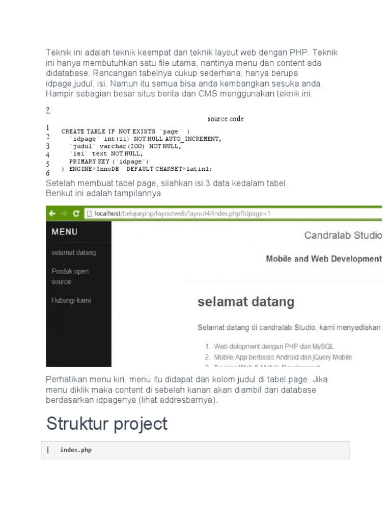 Teknik Layout Dinamis dengan PHP | PDF | Karier & Perkembangan | Komputer