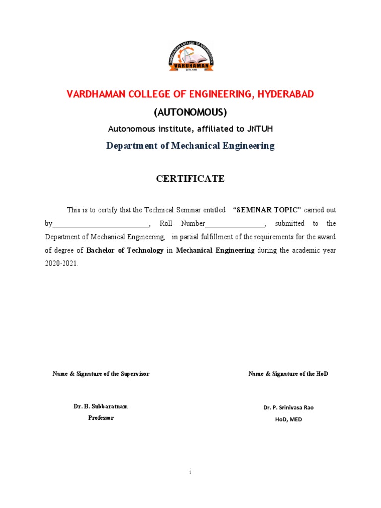 Seminar Report-Sample Format | PDF | Science | Science And Technology