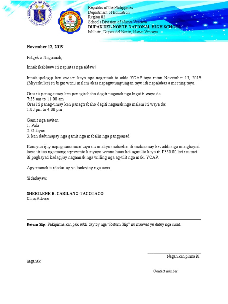 Letter FOR YCAP | PDF