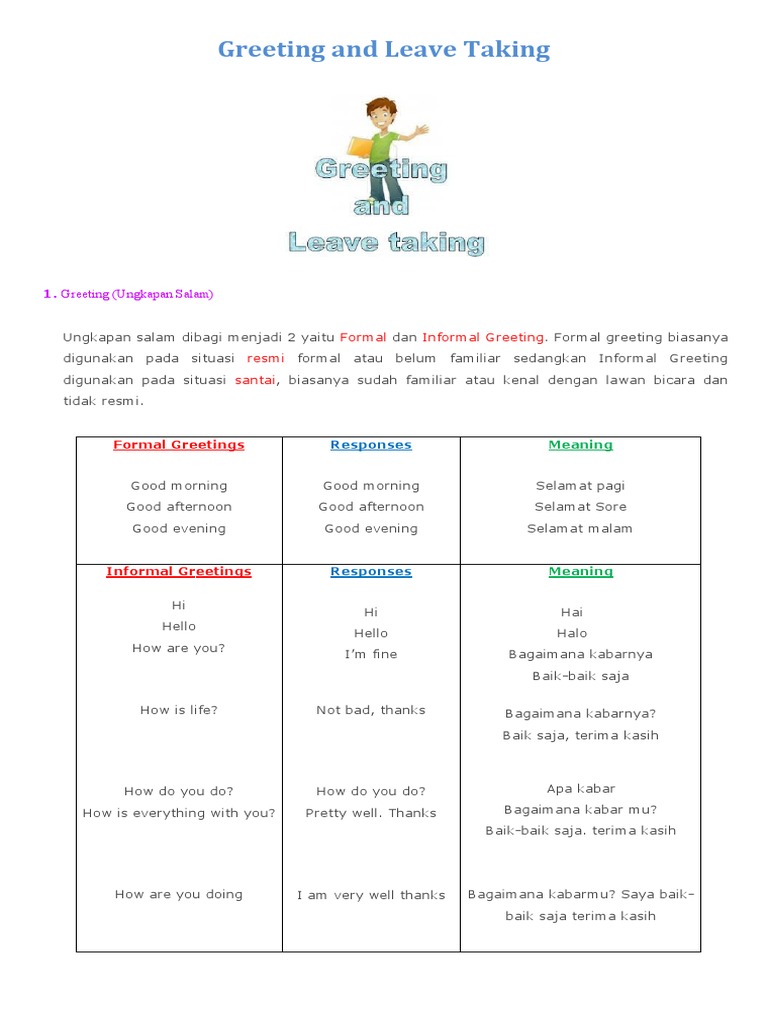 Materi Greeting Leave Apologizing Thanking PDF | PDF | Pengembangan Diri