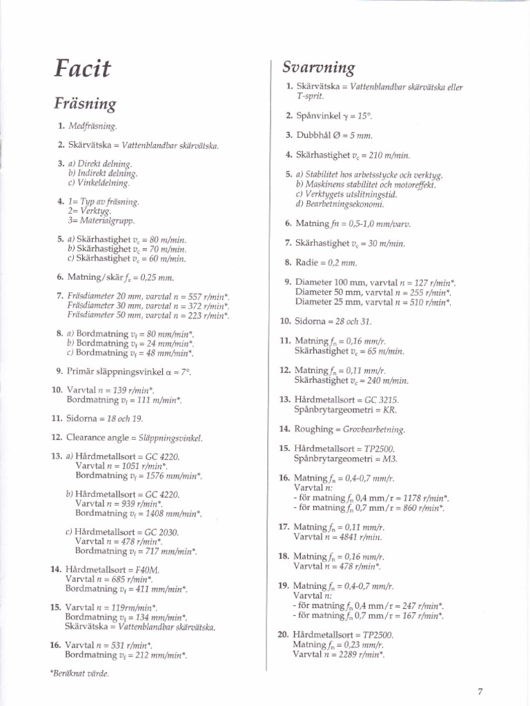 Verkstadshandboken Facit | PDF