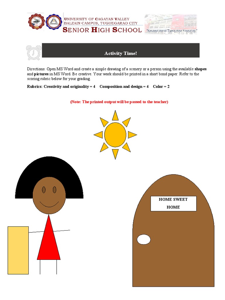 Activity Time!: Rubrics: Creativity and Originality 4 Composition and ...