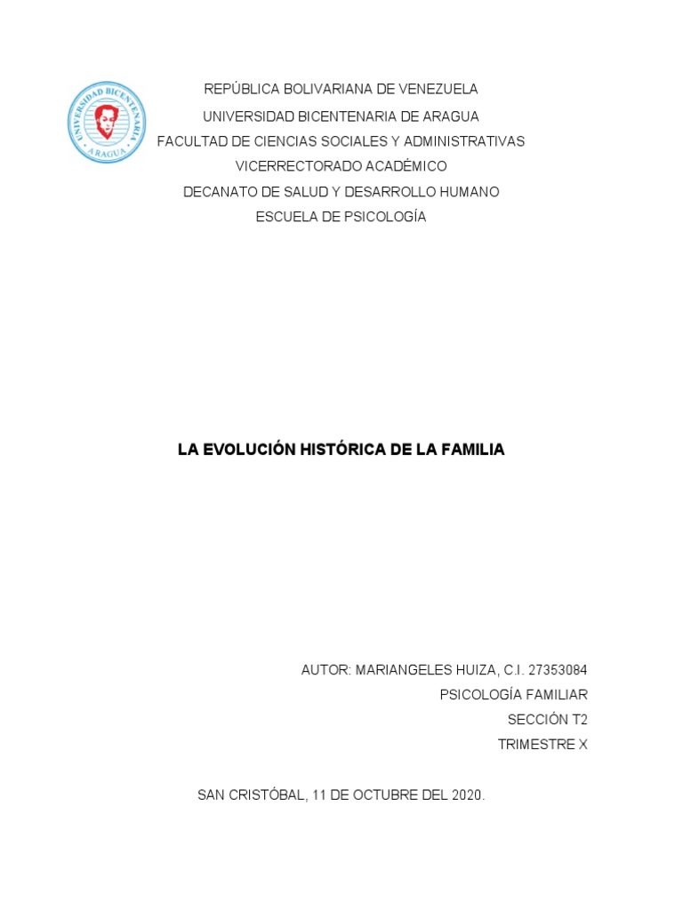 Evolución Histórica de La Familia ENSAYO | PDF | Monogamia | Familia