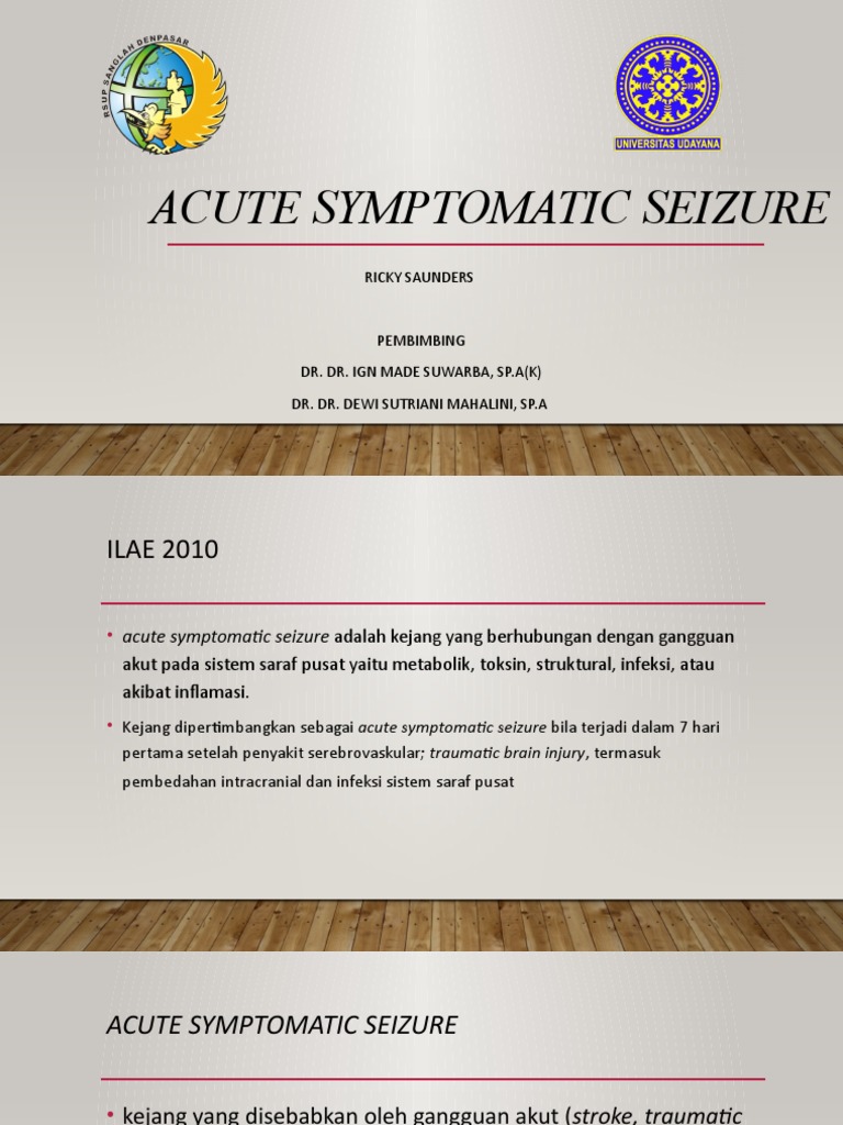 Acute Symptomatic Seizure | PDF
